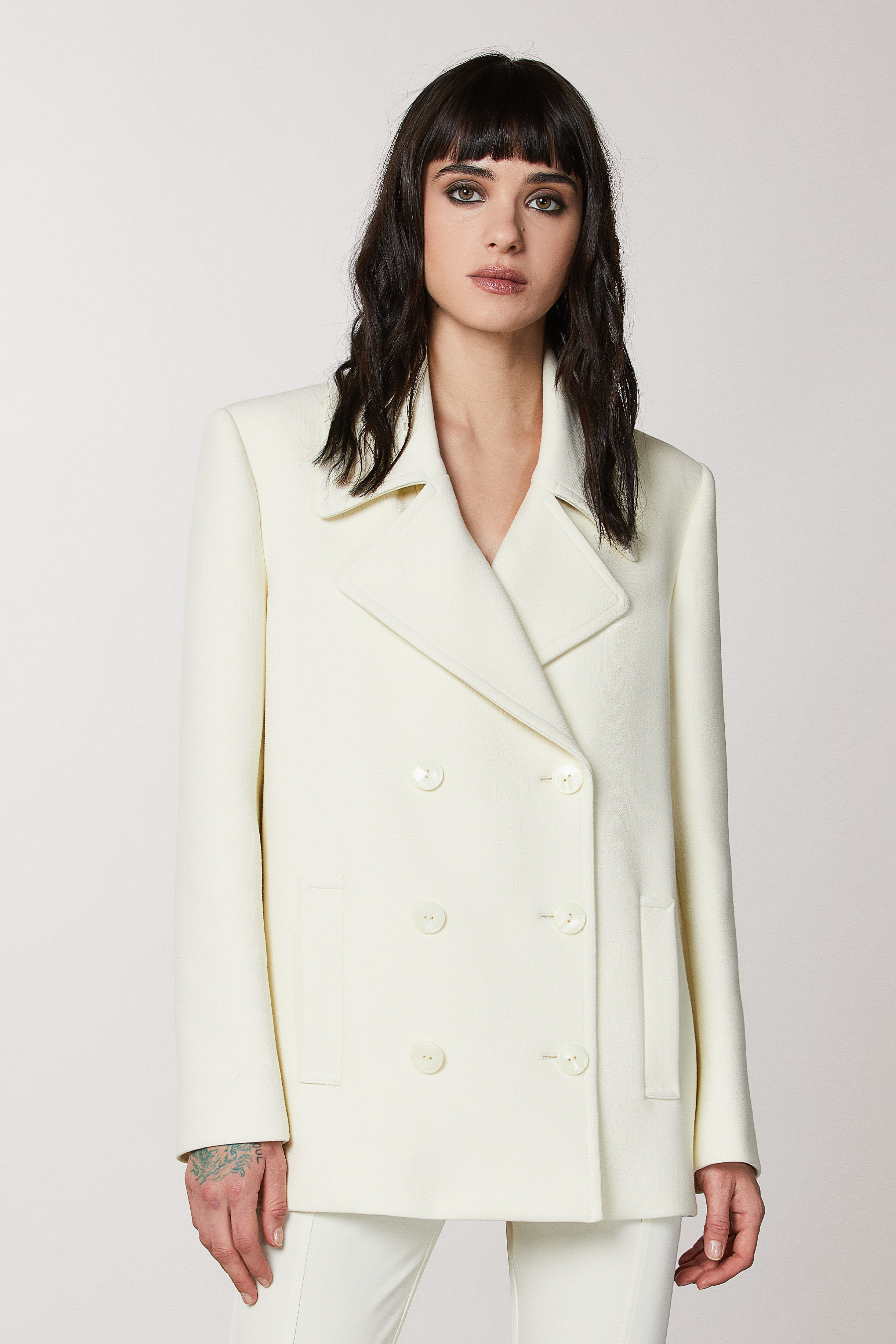 Womens Pea Coat White